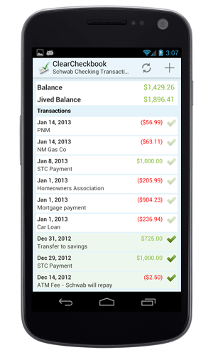 Mobile Money Management :: Google Android :: ClearCheckbook.com